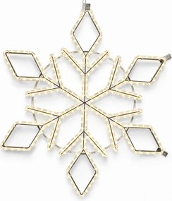 Easy Fix 2D LED světelná vločka I., Ø 100 cm, teple bílá, závěsný, hliník