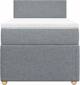 Box spring postel s matrací světle šedá 80 x 200 cm textil 3289576
