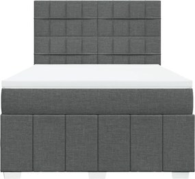 Box spring postel s matrací tmavě šedý 140 x 190 cm textil 3293964