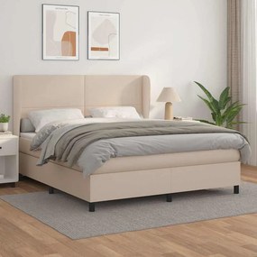 Box spring postel s matrací cappuccino 180 x 200 cm umělá kůže 3128930