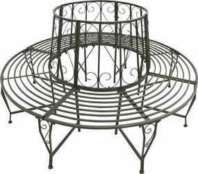 Zahradní lavice kolem stromu 160 cm ocel 313033