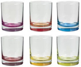 Skleněná sklenice na vodu Color 300 ml sada 6ks
