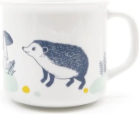 Porcelánový hrnek Ježci na houbách, 350 ml – s českým autorským motivem ježků