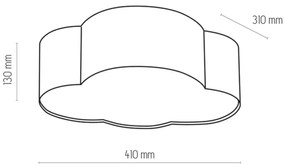 TK LIGHTING Stropní svítidlo - CLOUD 6074, 230V/15W/2xE27, nebeská/bílá