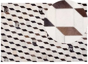 Kožený koberec hnědý 160 x 230 cm ALPKOY Beliani