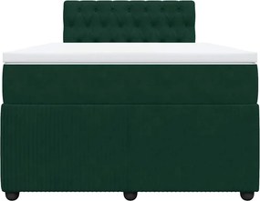 Box spring postel s matrací tmavě zelená 120x190 cm samet 3289995