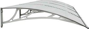 Stříška nad dveře šedá 400 x 100 cm polykarbonát 153601