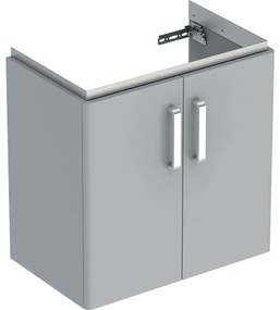 Geberit Selnova Compact - Umyvadlová skříňka, 597x397x605 mm, 2 dvířka, světle šedá 501.658.42.1