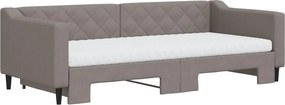 Válenda s přistýlkou a matracemi taupe 90 x 200 cm textil 3197447