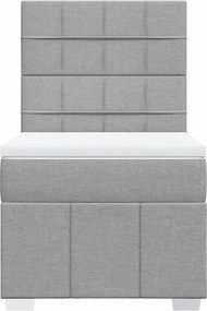 Box spring postel s matrací světle šedá 90x200 cm textil 3291551
