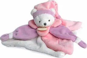 Doudou Dárková sada - Plyšový muchláček růžový medvídek 24 cm / od 0 l