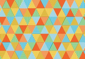 Fototapeta - Barevné trojúhelníky (254x184 cm)