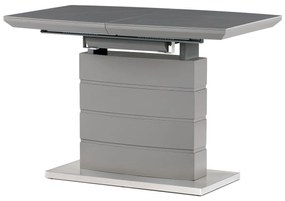 AUTRONIC Jídelní stůl 110+40x70 cm, keramická deska šedý mramor, MDF, šedý matný lak