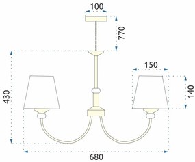Toolight Závěsné svítidlo s krystaly APP1014-5CP