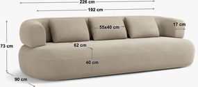 Zelená pohovka z textilie bouclé 226 cm Jenny – Micadoni