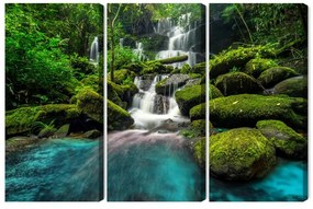 Vícedílný obraz Krásný Vodopád V Džungli Nedostatek Nedostatek Přírodní plátno 180x120