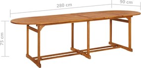 Zahradní jídelní stůl 280 x 90 x 75 cm masivní akáciové dřevo 315950