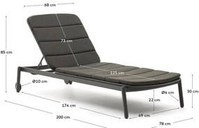 Černé kovové zahradní lehátko Marcona – Kave Home