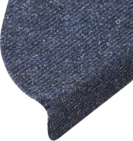 Schodové rohože samolepicí 10 ks 56 x 17 x 3 cm modré půlkulaté 149685