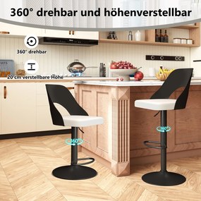 Costway Sada 2 otočných výškově nastavitelných barových židlí