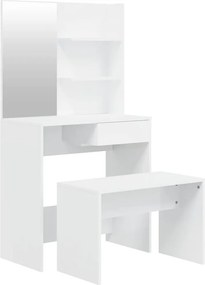 Toaletní stolek sada bílý s vysokým leskem 74,5 x 40 x 141 cm 3114143