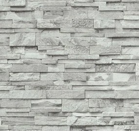 Vliesové tapety na zeď Origin 02363-30, kámen pískovec šedý, rozměr 10,05 m x 0,53 m, P+S International