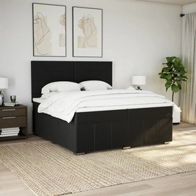 Box spring postel s matrací černá 200x200 cm textil 3291777