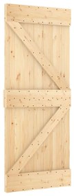 Posuvné dveře s kováním 85 x 210 cm masivní borové dřevo,  3203228