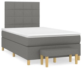 Box spring postel s matrací tmavě šedá 120x190 cm textil