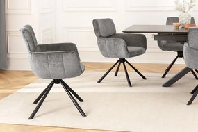 Designová otočná židle Parthenia šedá