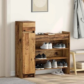 vidaXL Botník 100,5 x 28 x 100 cm kompozitní dřevo [871388] Barva: šedá sonoma