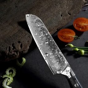 Kuchyňský Santoku nůž 5" Sunnecko 73 vrstev damaškové oceli