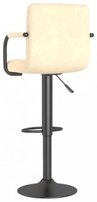 Barová židle samet / kov Dekorhome Krémová