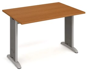 Stůl jednací rovný 120 cm - Hobis Flex FJ 1200 Dekor stolové desky: třešeň, Barva nohou: Stříbrná