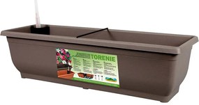 Truhlík samozavlažovací Torenie 50 x 19 x 17 - hnědo-šedý
