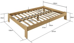 Postel z masivu 120x200 Adéla ořech s roštem