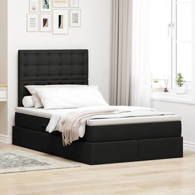 Postel s úložným prostorem a matrací Černá 120 x 200 cm textil 3371900