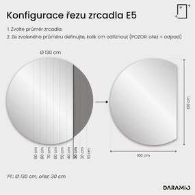 Půlkruhové zrcadlo do koupelny s LED osvětlením E5