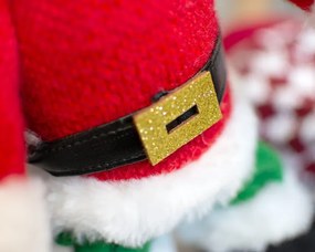 Vánoční dekorace Santa Claus zelená / červená 40 cm