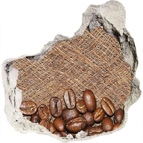 Wallmuralia Nálepka 3D díra Zrnka kávy 75x75 cm