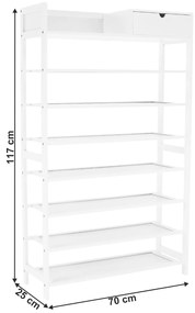 Kondela Botník, 7-řadový, bambus / bílá, KATLEY