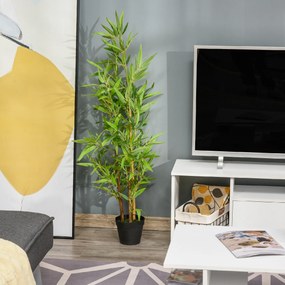 Outsunny Umělý bambus Dekorativní umělá rostlina 120cm realistický strom dekorace pro vnitřní prostory
