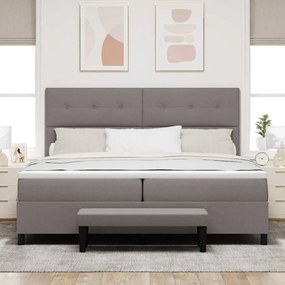 Postel s boxspringem s čelo Taupe 200 x 200 cm textil 3344097