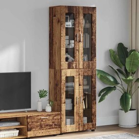 Vysoký bufet FLORIN 60 x 35 x 182 cm Staré dřevo 3397912