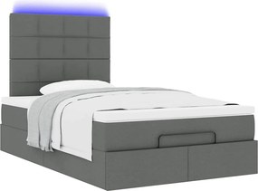 Osmanský rám postele s matrací tmavě šedá 120x190 cm textil 3313990