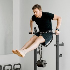SPORTNOW Multifunkční opora pro činky s nastavitelné šířkou a výškou - Svalový stojan se ocelovou konstrukcí, nosnost 150 kg pro domácí trénink