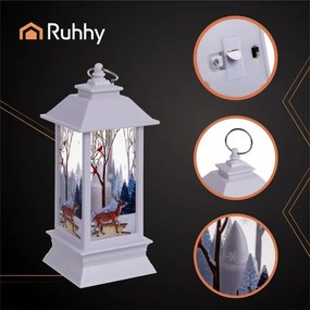 Bílá LED vánoční lucerna Ruhhy 26753