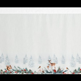 KRÁTKÁ VÁNOČNÍ ZÁCLONA NA PÁSCE XMAS19 150X70 CM VZOROVANÁ
