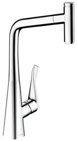 Hansgrohe Metris Select 320 - páková dřezová baterie s vytahovacím výtokem, chrom 14884000