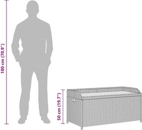 vidaXL Marketos Zahradní lavice s úložným prostorem 120 cm polyratan černá